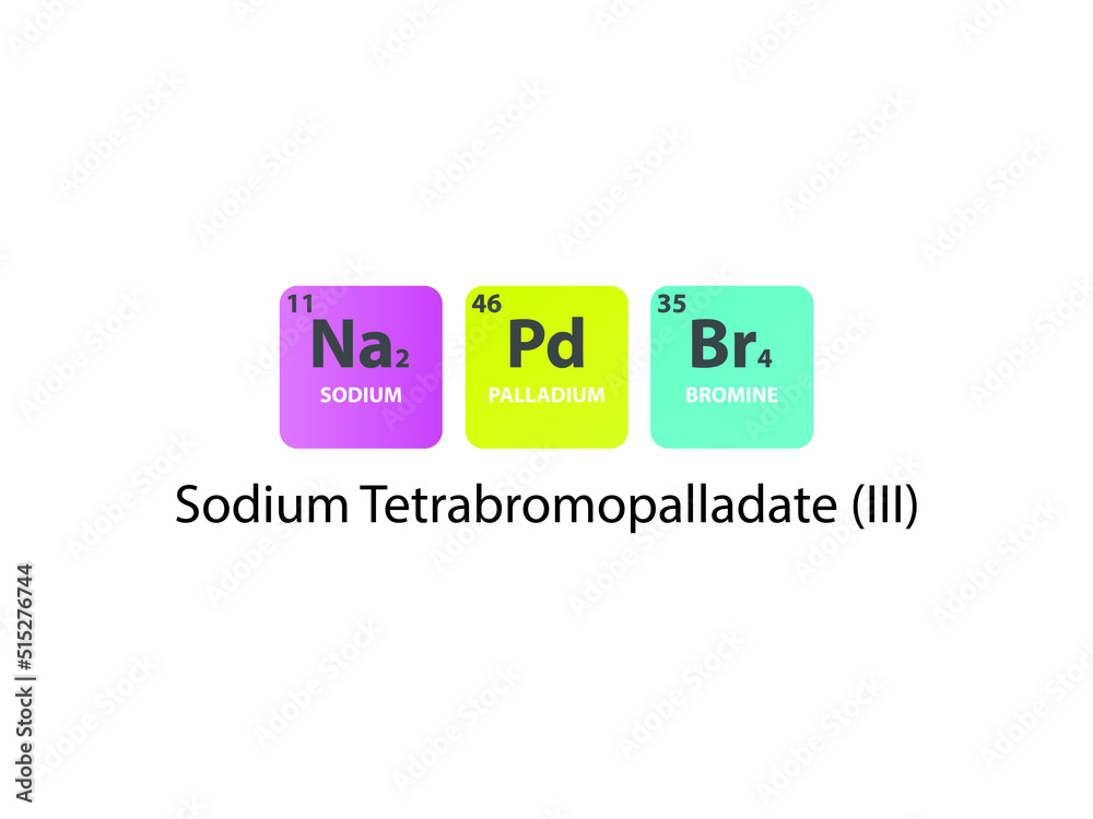 Na2PdBr4 Sodium Tetrabromopalladate (III) molecule. Simple molecular ...