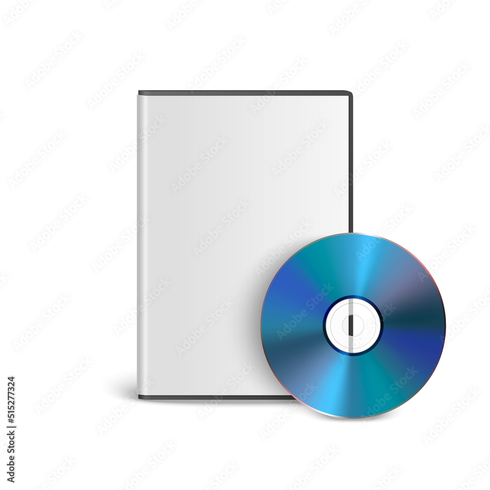Vector 3d Realistic Blue CD, DVD with Case Isolated on White. CD Box ...