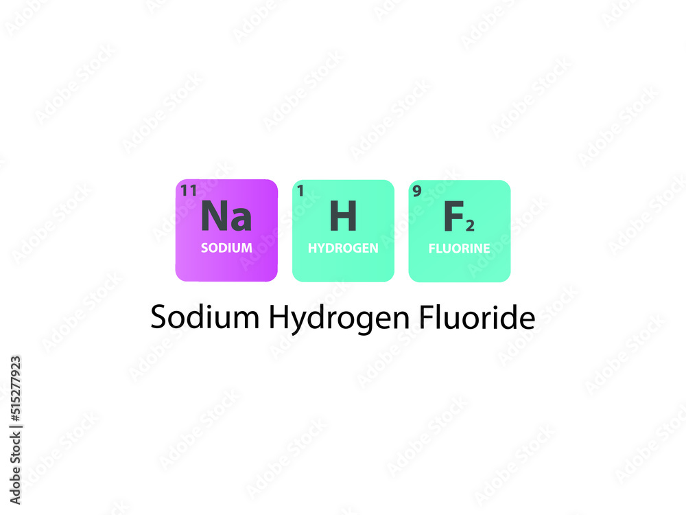NaHF2 Sodium Hydrogen Fluoride molecule. Simple molecular formula ...