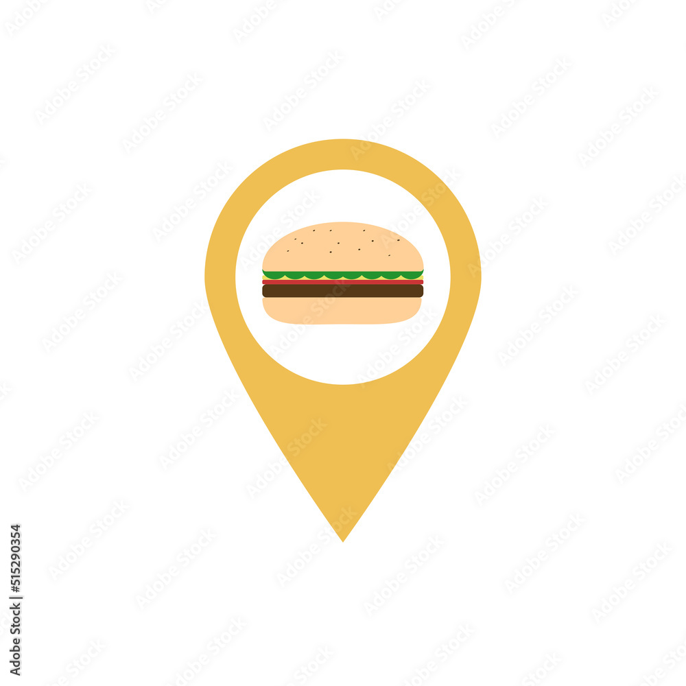 very attractive burger location logo for business Stock Vector | Adobe ...