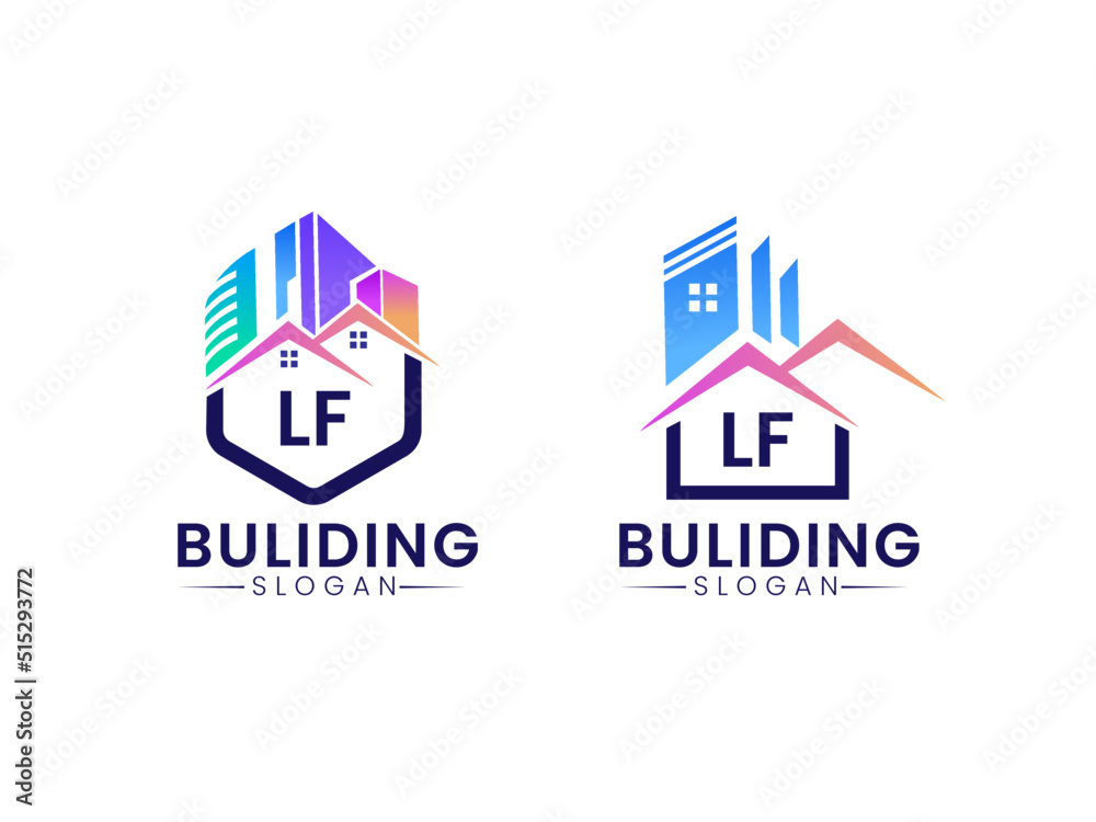 Vetor de LF Creative real estate logo, LF Construction LF Architecture ...