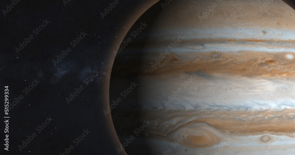 Ultra-realistic 3D Jupiter and stars. Jupiter from space. 3D render ...