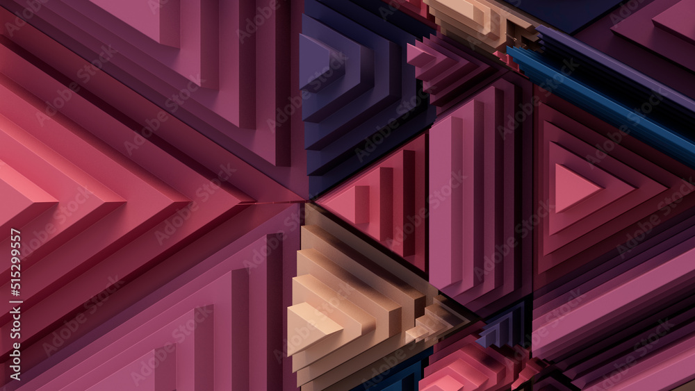 Multicolored Tech Background with a Geometric 3D Structure. Bright ...