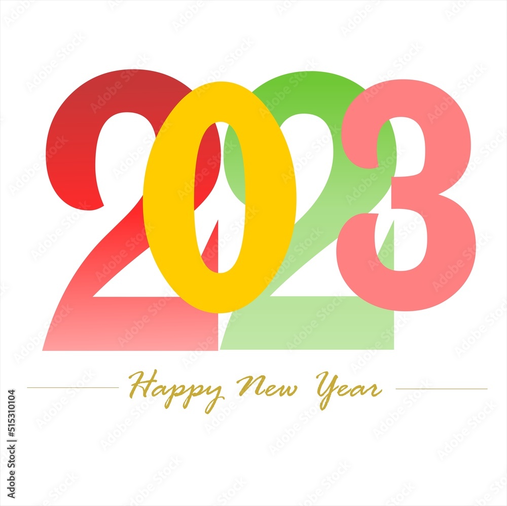 2023 Happy New Year. The colorful design of the 2023 logo numbers ...