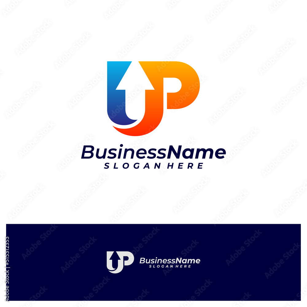 Letter UP Logo Design Template. Initial UP logo concept vector ...
