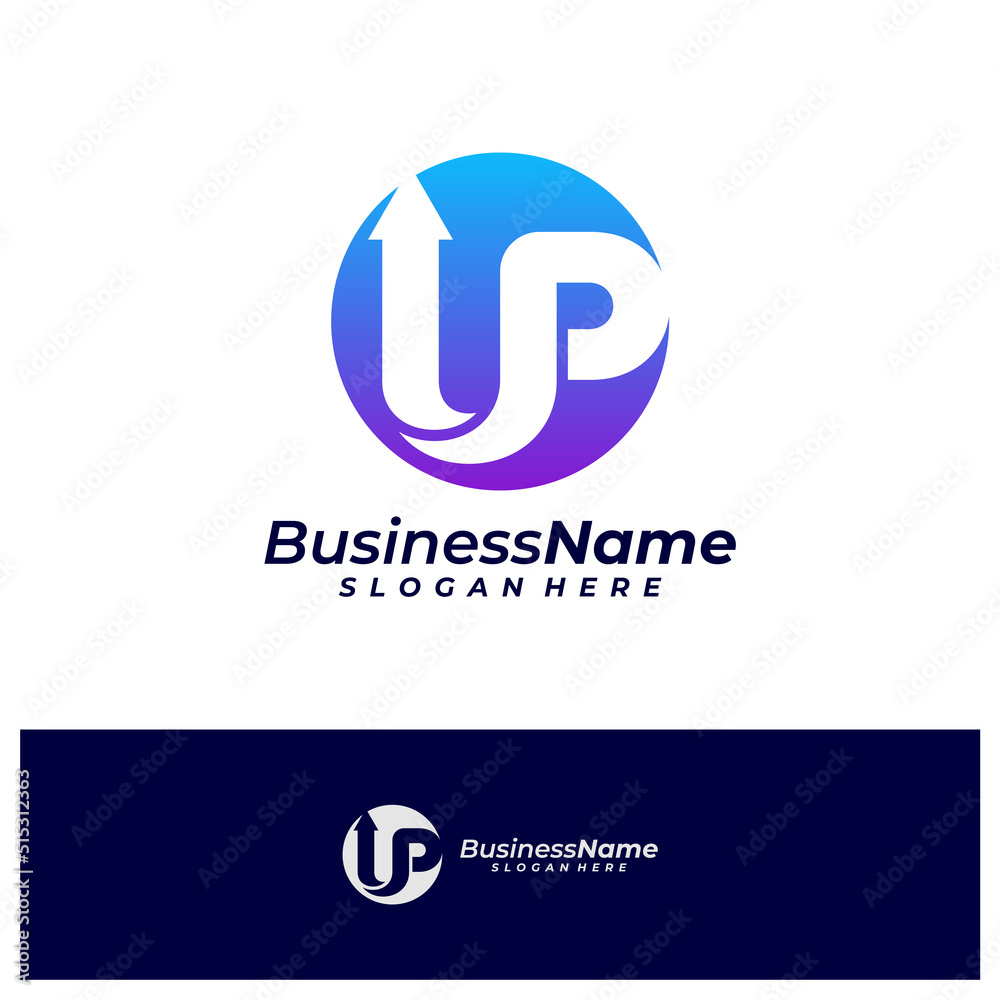 Letter UP Logo Design Template. Initial UP logo concept vector ...