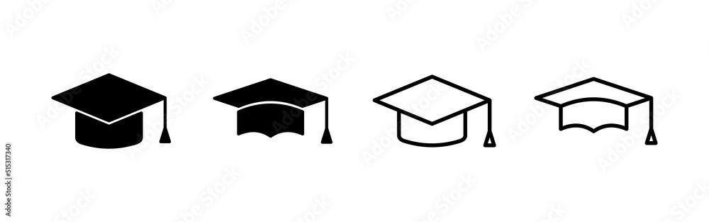 Education icon vector. Graduation cap sign and symbol. Graduate ...