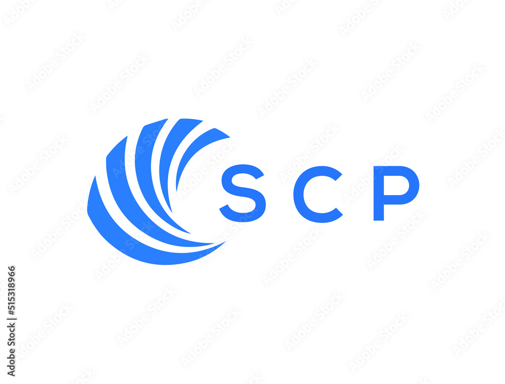 SCP Flat accounting logo design on white background. SCP creative ...