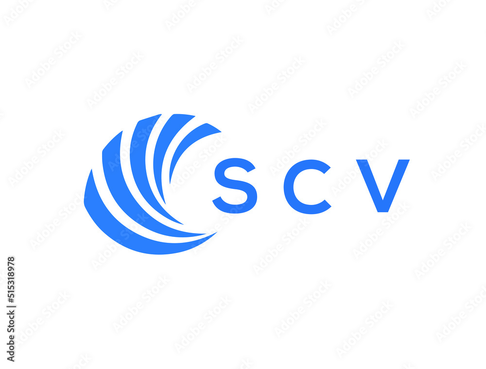 SCV Flat accounting logo design on white background. SCV creative ...