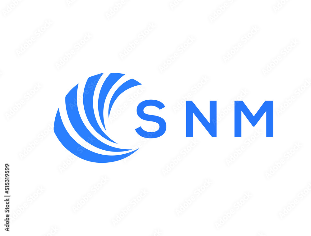 SNM Flat accounting logo design on white background. SNM creative ...
