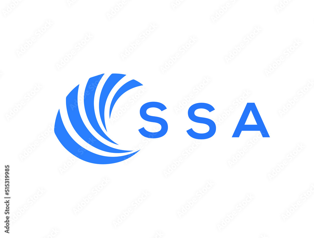 SSA Flat accounting logo design on white background. SSA creative ...