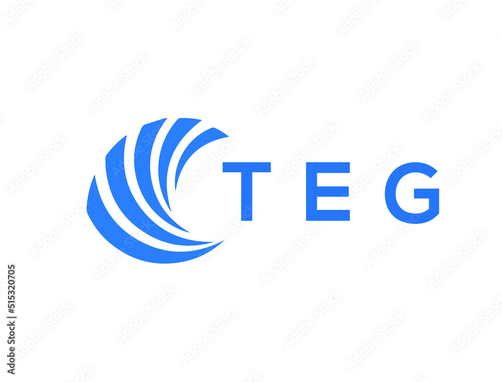 TEG Flat accounting logo design on white background. TEG creative ...