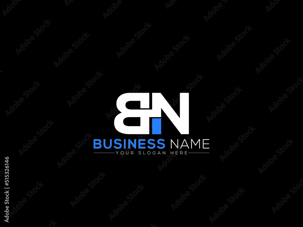 Unique BN Logo Letter Vector, Colorful Bn nb Logo Icon With Bold White ...