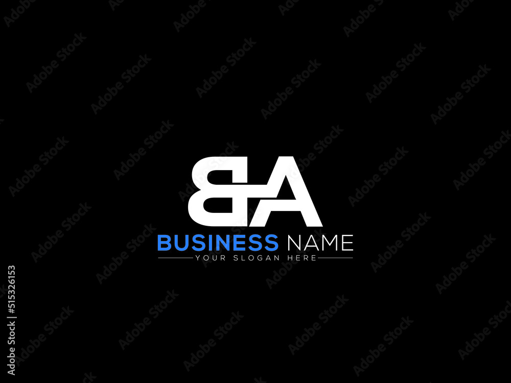 Unique BA Logo Letter Vector, Colorful Ba ab Logo Icon With Bold White ...