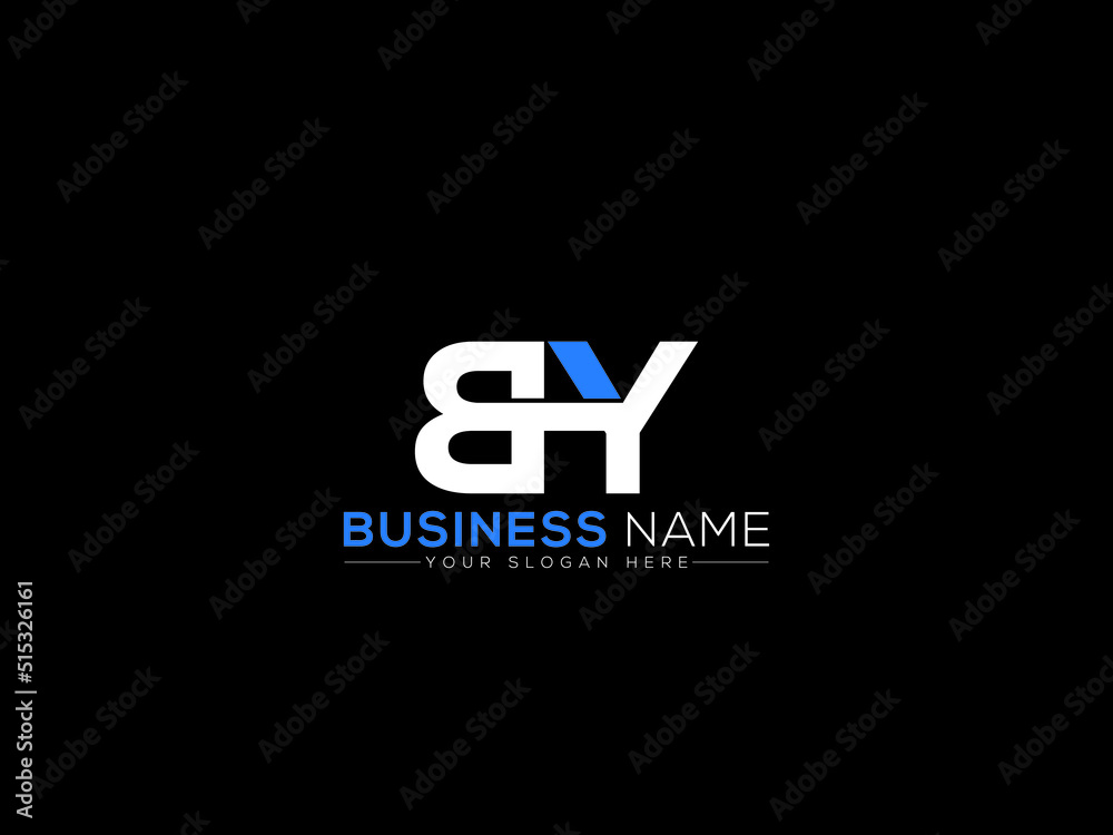 Unique BY Logo Letter Vector, Colorful By yb Logo Icon With Bold White ...