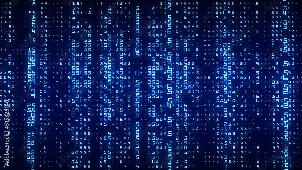 Digital Background Blue Matrix Coding Or Hacking Concept Abstract Data Concept 3d Rendering