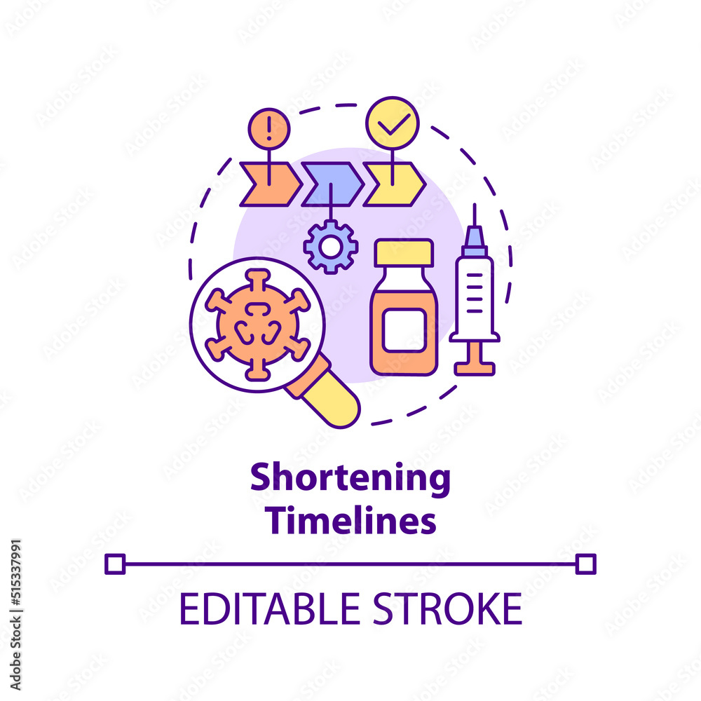 Shortening timelines concept icon. Goal for pandemic preparedness plan ...