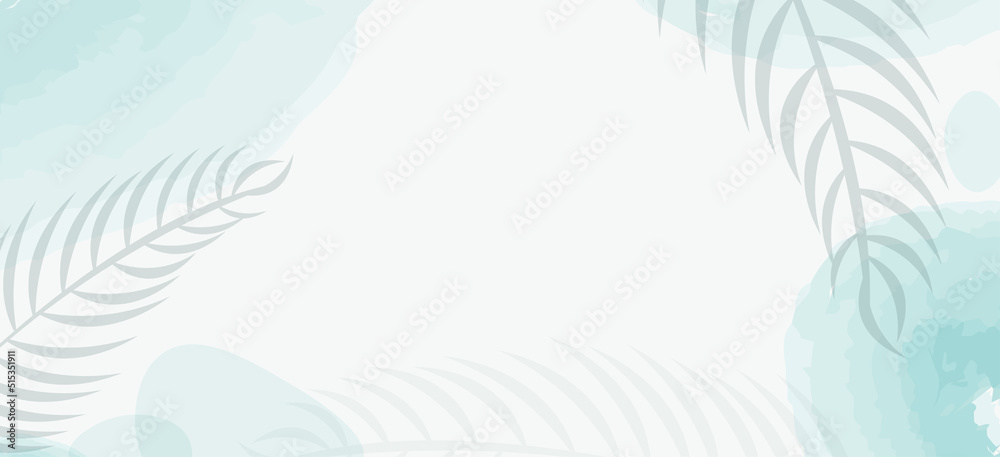 Abstract minimal earth tone long banner template. Organic shapes floral ...