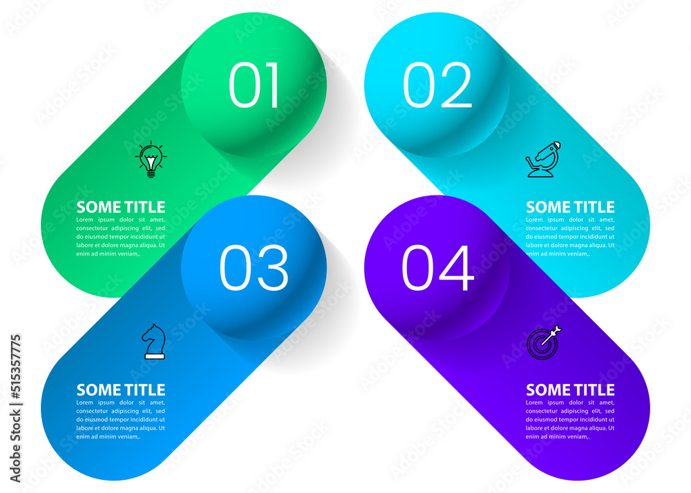 Infographic template. 4 balls with numbers and text Stock Vector ...