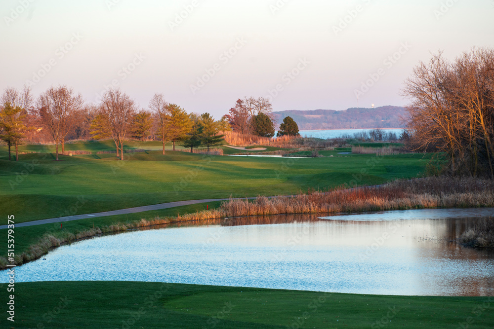 golf club, golf, water, lake, river, reflection, scenic, view, travel ...