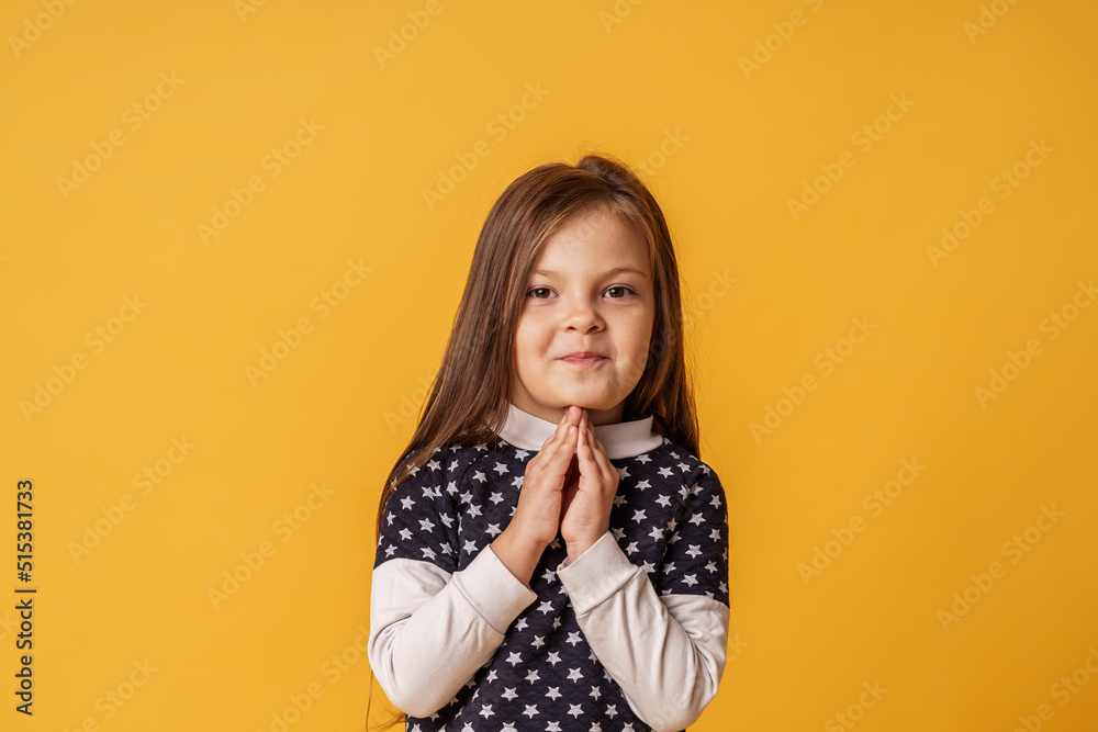 frustrated little girl, full hope, praying for something, child praying ...