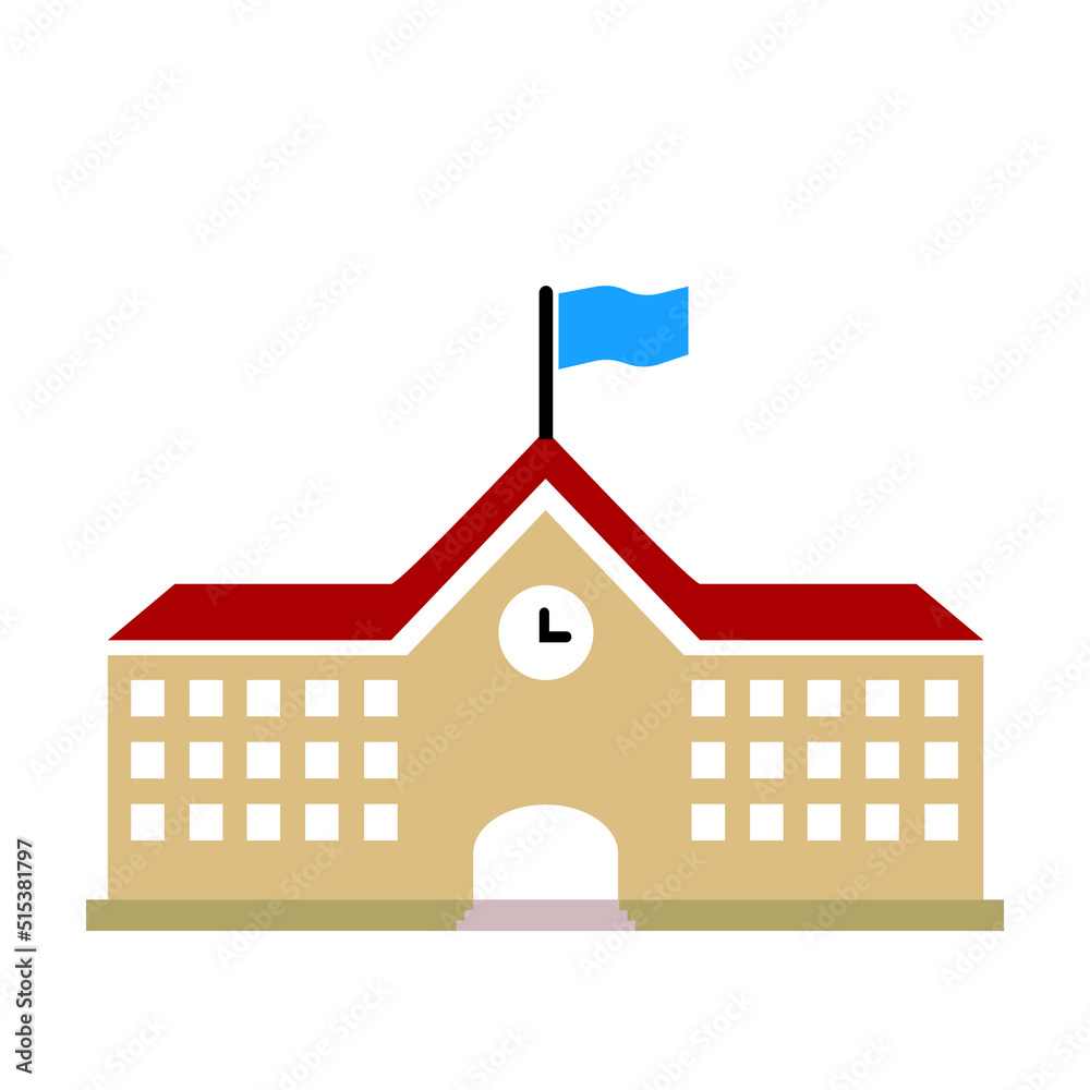 High school building icon, outline jpg image sign, linear style ...