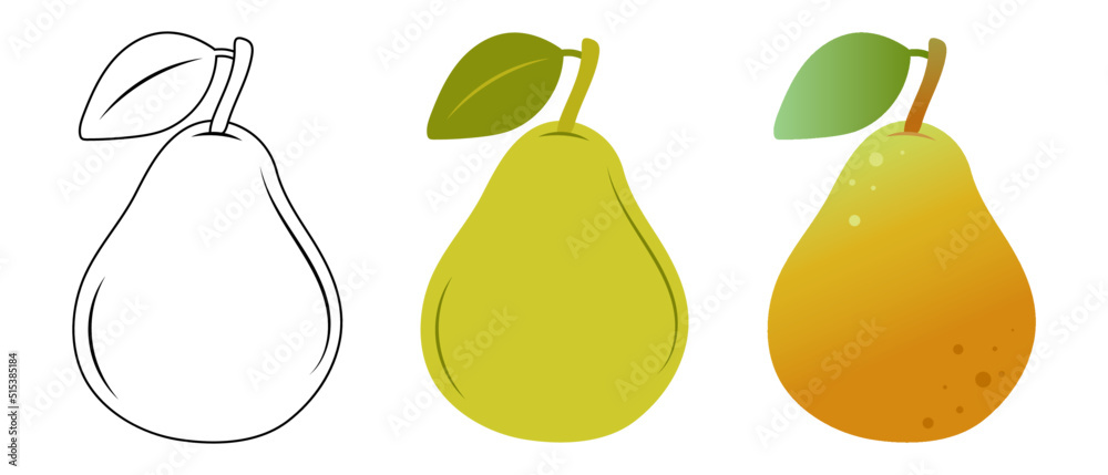 Pear. Doodle illustration of a pear. Pear vector illustration Stock ...
