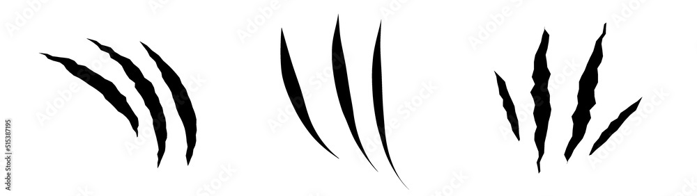 Cat scratches set. Black claws animal scratch, Torn paper. Cat claws ...