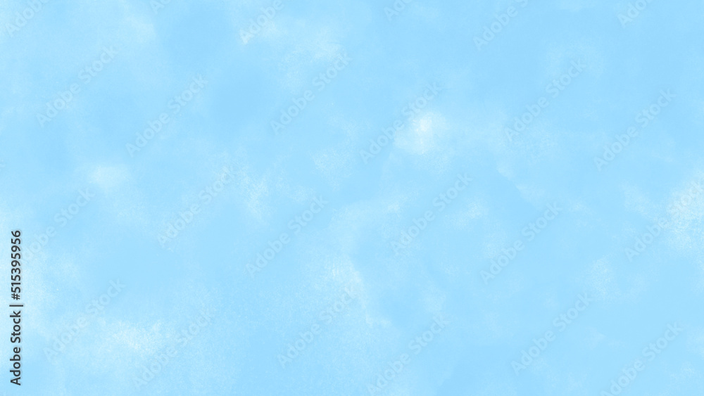 Blue sky with clouds. Soft blue watercolor background hand drawn with ...