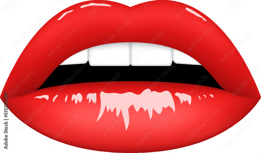 Red lips clipart design illustration Stock Vector | Adobe Stock