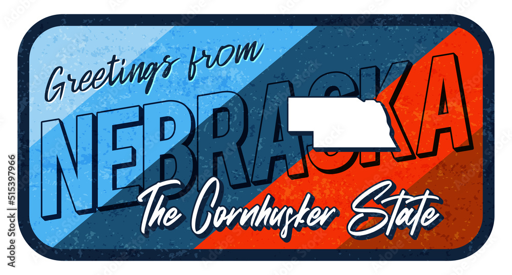 Greeting from nebraska vintage rusty metal sign vector illustration ...