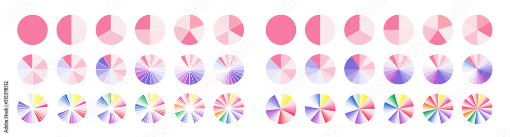 Pie chart set. Colorful diagram. Vector illustration. Stock Vector ...