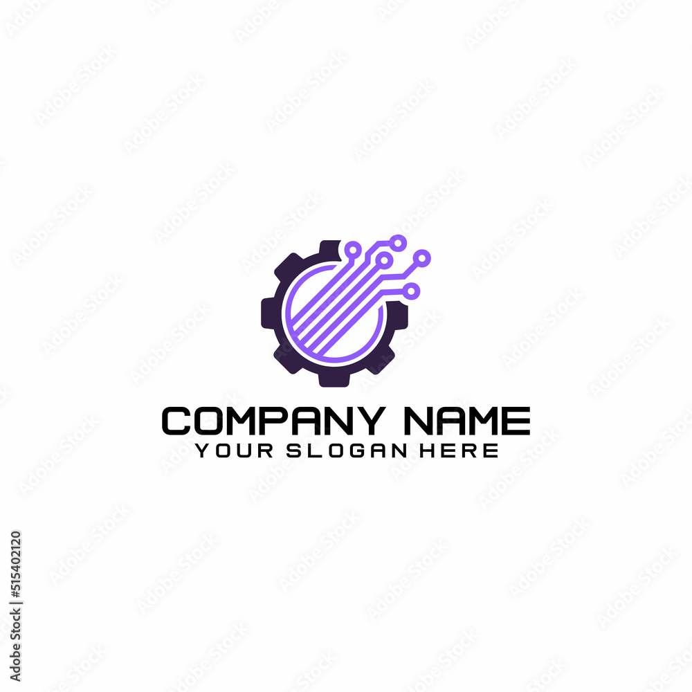 Abstract network connection vector, Technology - vector logo for ...