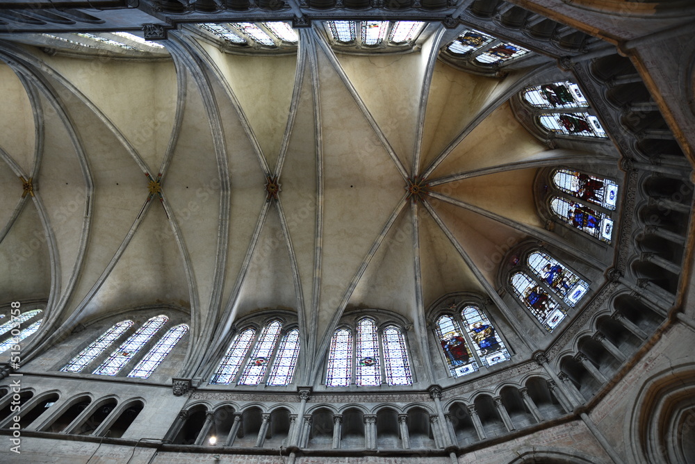 Voûte gothique de la cathédrale de Vienne. France Stock Photo | Adobe Stock