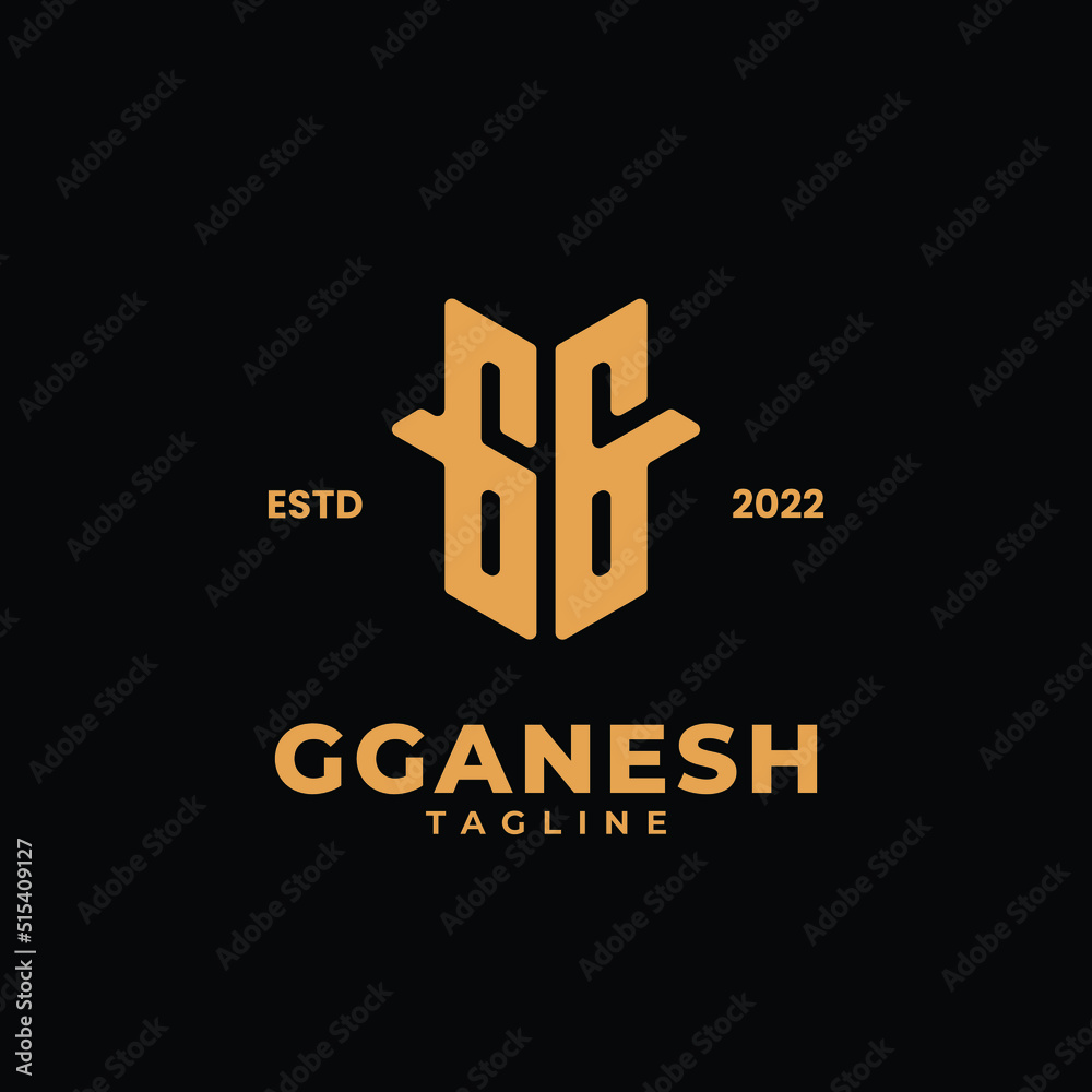 Initials monogram logo with letter GG Stock Vector | Adobe Stock