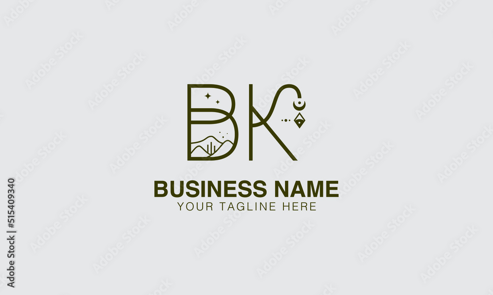 BK initials monogram letter text alphabet logo design Stock Vector ...