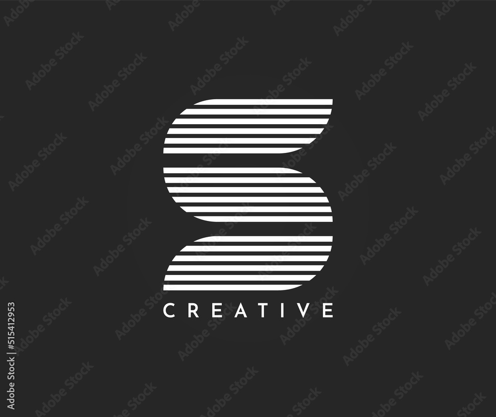 Letter S abstract lines logo design. Isolated monogram. Connection Of ...