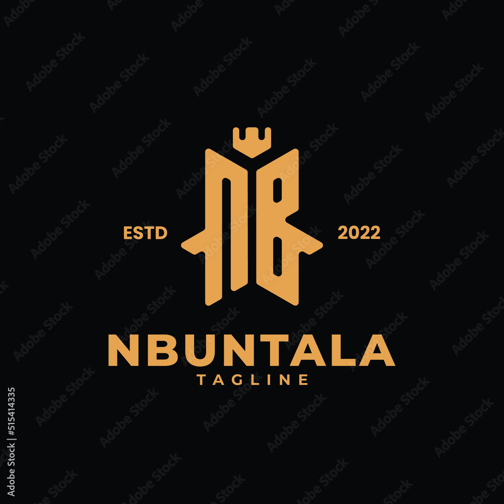 Initials monogram logo with letter NB Stock Vector | Adobe Stock