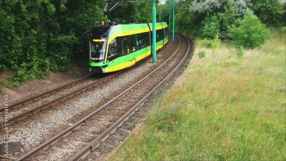 Video Stock Poznan, Poland, July 5, 2022: Public transport in the city ...