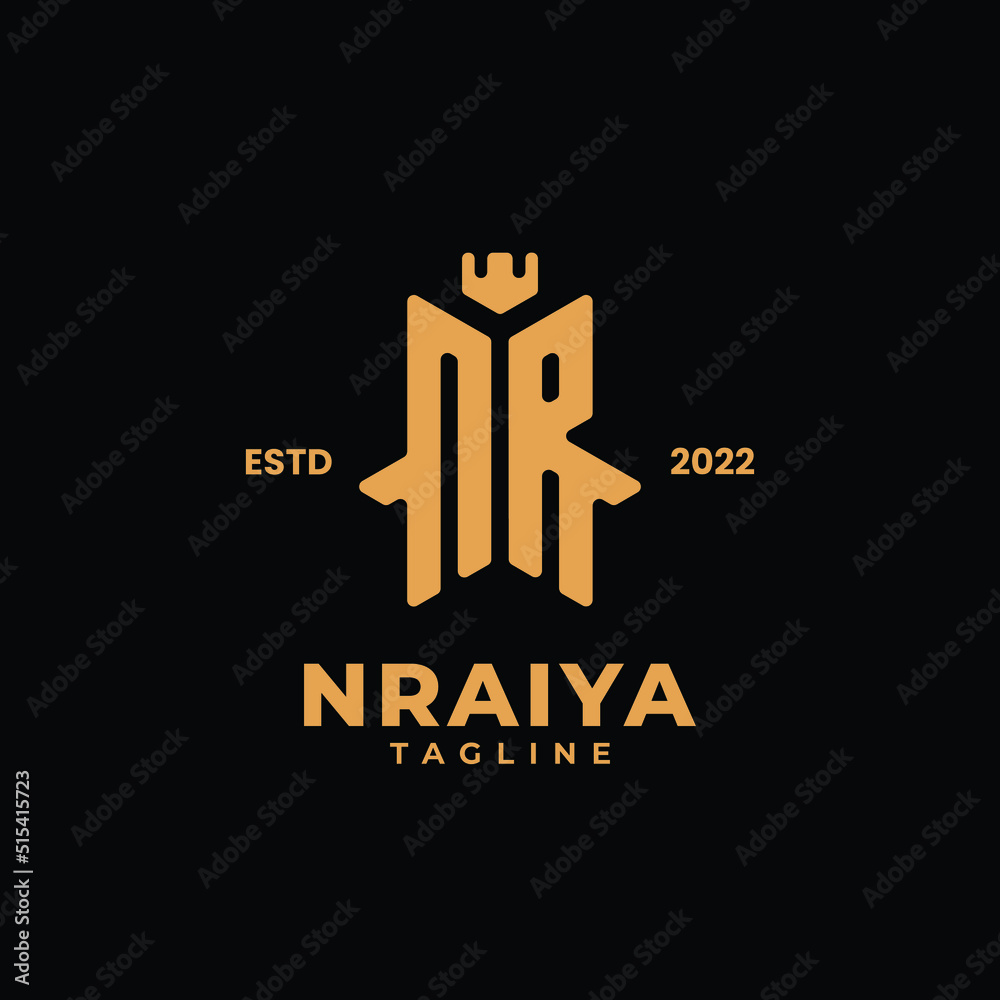 Initials monogram logo with letter NR Stock Vector | Adobe Stock