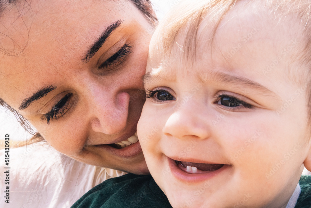 Mother Hugging Her Son Mothers Love Concept Foto De Stock Adobe Stock