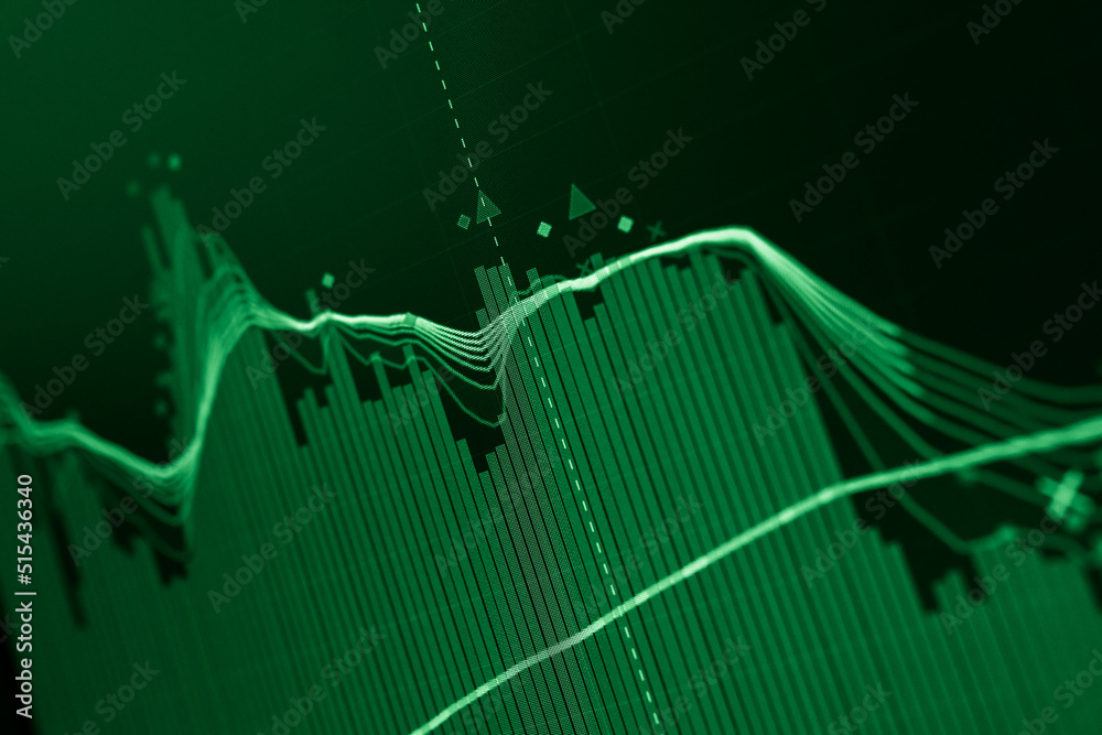 Stock market data on digital LED display. Fundamental and technical ...