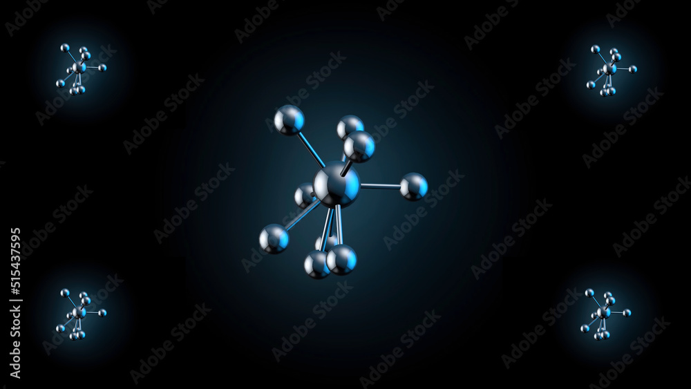 Abstract animation of monochrom model molecules rotation. Animation of ...