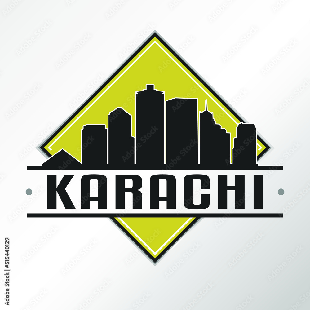 Karachi, Karachi City, Sindh, Pakistan Skyline Logo. Adventure ...