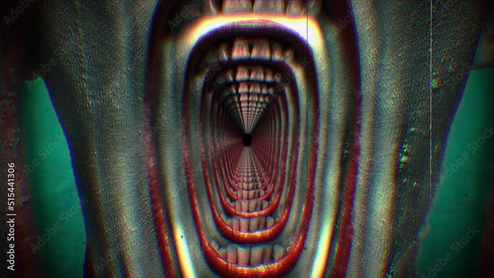 Scream Trippy .Animation.3840×2160.10 Second Long.LOOP. Stock Video ...