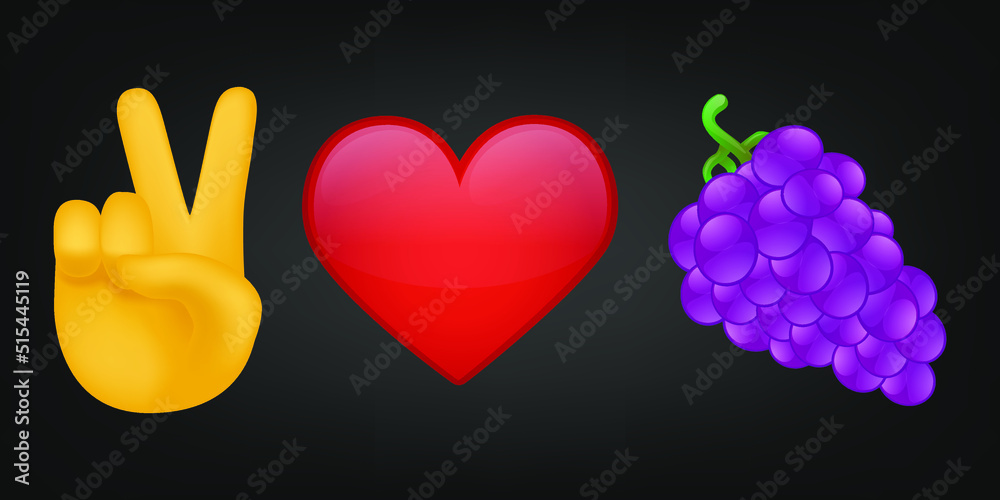 Peace Love and Grape Illustration Emoji Design. Motivational Quote ...
