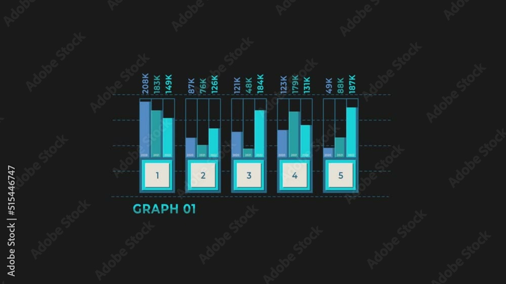 Bar graph, business infographics, animation with alpha. Statistic and ...