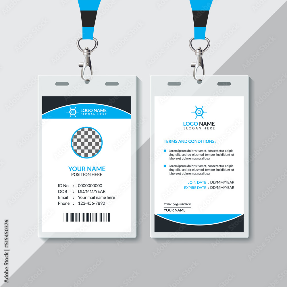Modern ID Card Design Template Stock Vector | Adobe Stock