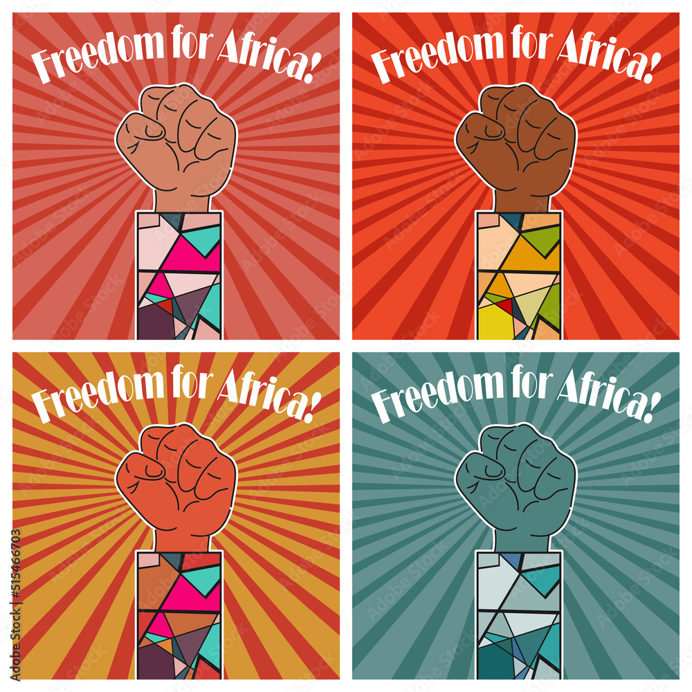 Four color versions of one poster with the inscription - Freedom for ...