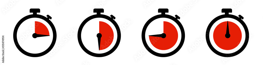 Timers icon. Stopwatch icon. Vector countdown circle clock counter ...